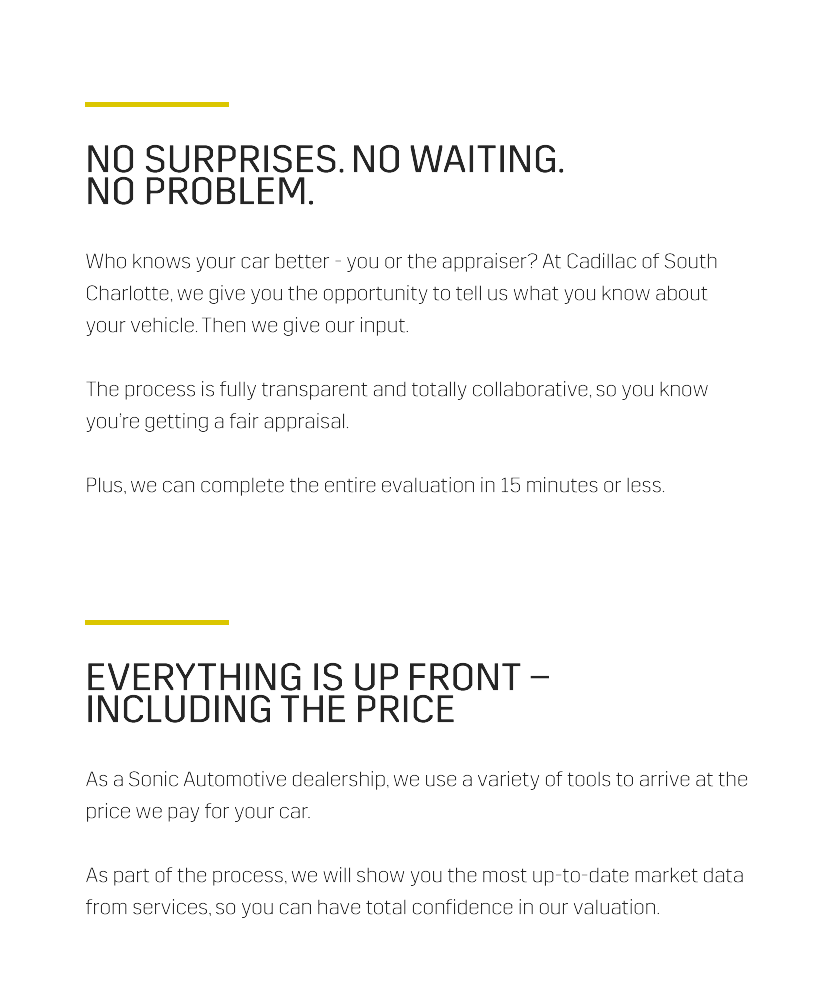 Cadillac Trade Appraisals by Cadillac of South Charlotte, NC ...